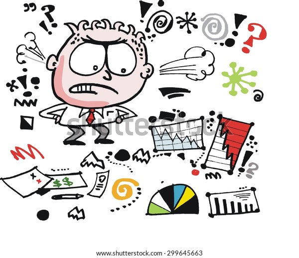 Vector Cartoon Angry Business Man Financial Stock Vector (Royalty Free ...