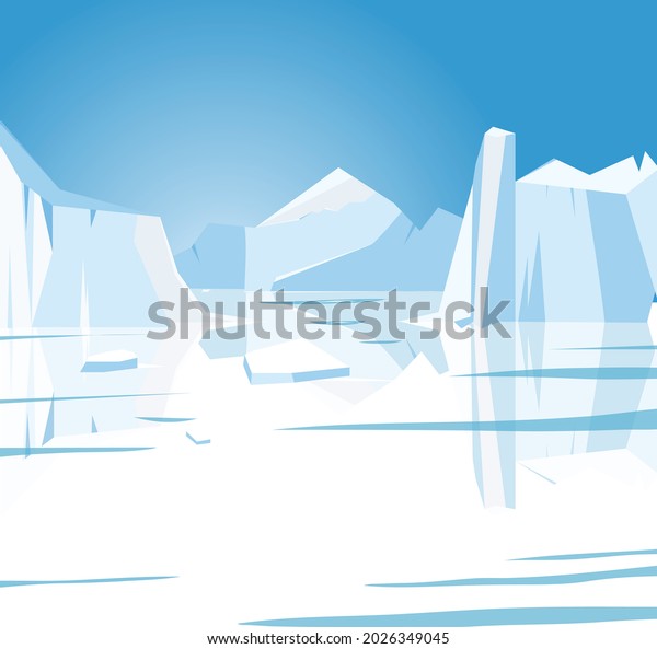 Vector Cartoon Arctic Ice Landscape Iceberg Stock Vector (Royalty Free ...