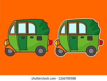 Vector Cartoon Bajaj Car: vector de stock (libre de regalías ...