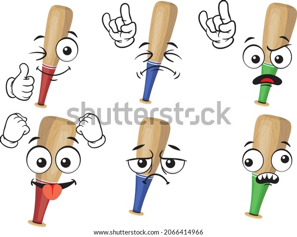 Vector Cartoon Baseball Bat Mascot On Stock Vector (Royalty Free ...