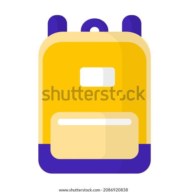 Vector Cartoon Blue Yellow School Backpack Stock Vector (Royalty Free ...