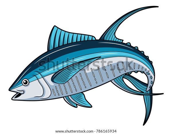 Vector Cartoon Bluefin Tuna Stock Vector (Royalty Free) 786165934 ...
