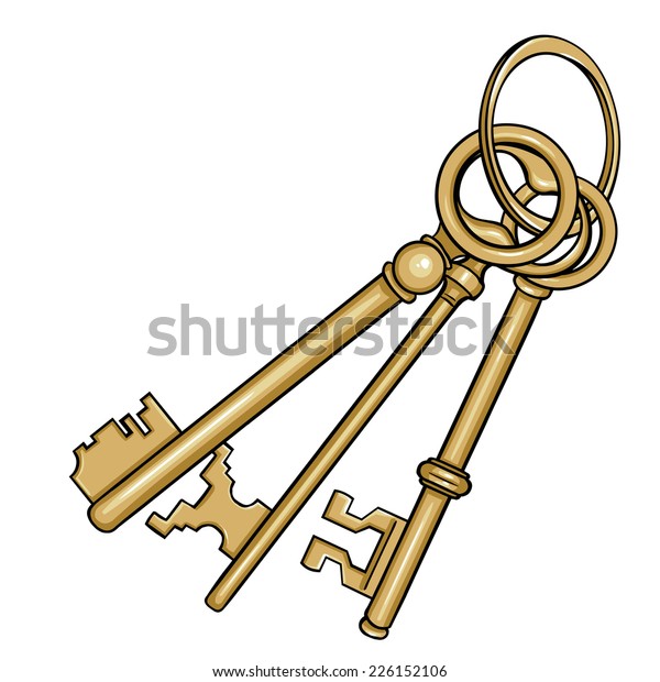 Vector Cartoon Bunch Antique Keys Stock Vector (Royalty Free) 226152106