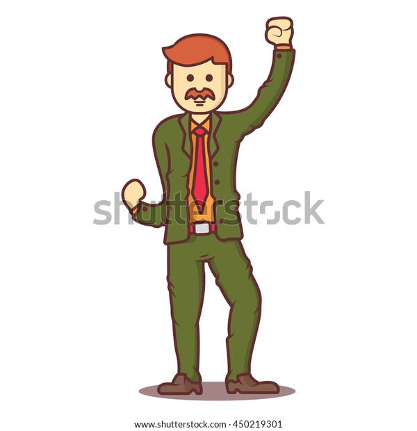 Vector Cartoon Business Man Redhead Mustache Stock Vector (Royalty Free ...