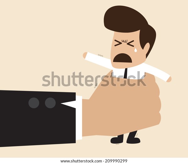 Vector Cartoon Businessman Big Hand Stock Vector (Royalty Free) 209990299