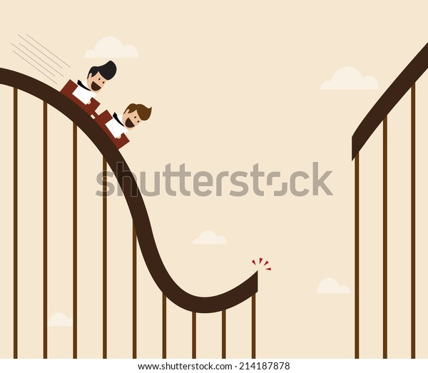 Vector Cartoon Businessman Playing Broken Roller Stock Vector (Royalty ...