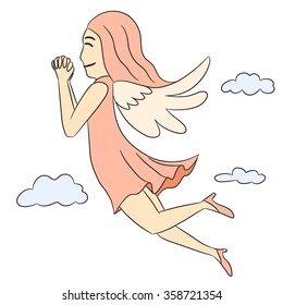 Vector Cartoon Character Angel Stock Vector (Royalty Free) 358721354 ...