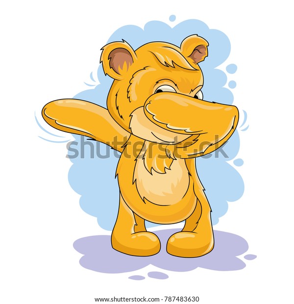 Vector Cartoon Character Bear Victorious Gesture Stock Vector (Royalty ...