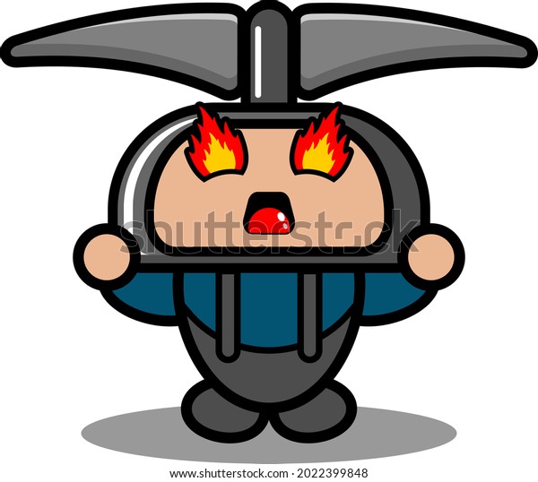 Vector Cartoon Character Doodle Miner Pickaxe Stock Vector (Royalty ...