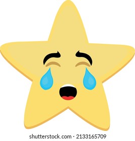 Vector Cartoon Character Illustration Star Crying Stock Vector (Royalty ...