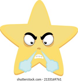 Vector Cartoon Character Illustration Star Angry Stock Vector (Royalty ...