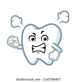Vector Cartoon Character Mascot Angry Teeth Stock Vector (Royalty Free ...