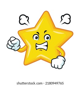 Vector Cartoon Character Mascot Angry Star Stock Vector (Royalty Free ...