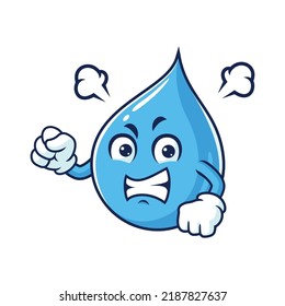Vector Cartoon Character Mascot Angry Water Stock Vector (Royalty Free ...