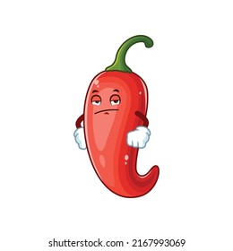 Vector Cartoon Character Mascot Bored Chili Stock Vector (Royalty Free ...