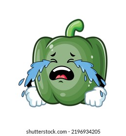 Vector Cartoon Character Mascot Green Paprika Stock Vector (Royalty ...