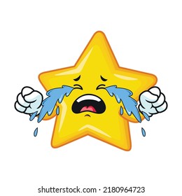 Vector Cartoon Character Mascot Star Crying Stock Vector (Royalty Free ...