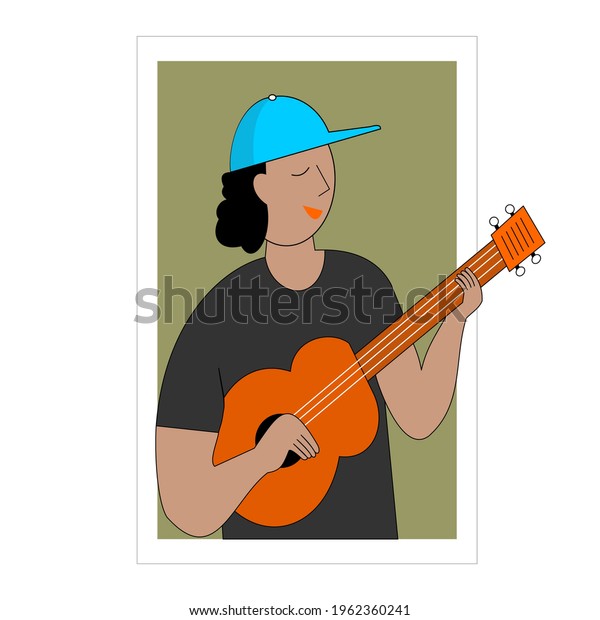 Vector Cartoon Character Playing Guitar Stock Vector (Royalty Free ...