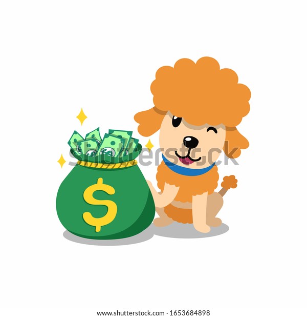 Vector Cartoon Character Poodle Dog Money Stock Vector (Royalty Free ...