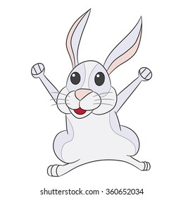 Vector Cartoon Character Rabbit Happy 스톡 벡터(로열티 프리) 360652034 ...