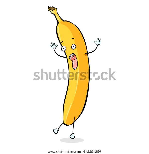 Vector Cartoon Character Scared Banana Stock Vector (Royalty Free ...