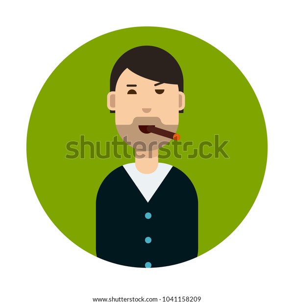 Vector Cartoon Character Smoking Cigarette: เวกเตอร์สต็อก (ปลอดค่า ...