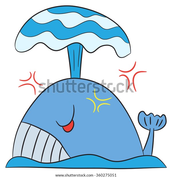 Vector Cartoon Character Whale Angry: vector de stock (libre de ...