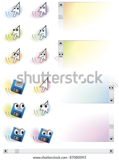 Vektor Stok Vector Cartoon Characters Animated Arrows Floppy (Tanpa ...