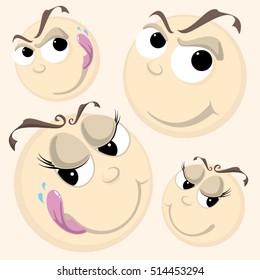 Vector Cartoon Characters Heads Illustration Stock Vector (Royalty Free ...