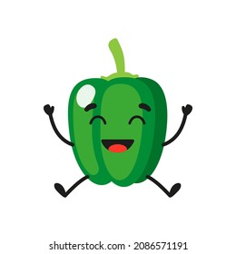 Vector Cartoon Cheerful Cute Green Bell Stock Vector (Royalty Free ...