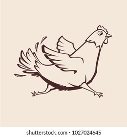 Vector Cartoon Chicken Running Stock Vector (Royalty Free) 1027024645 ...