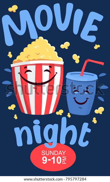 Vector Cartoon Cinema Poster Card Flyer Stock Vector (Royalty Free ...
