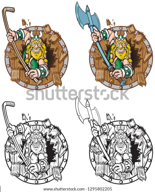 Vector Cartoon Clip Art Illustration Viking Stock Vector (Royalty Free ...