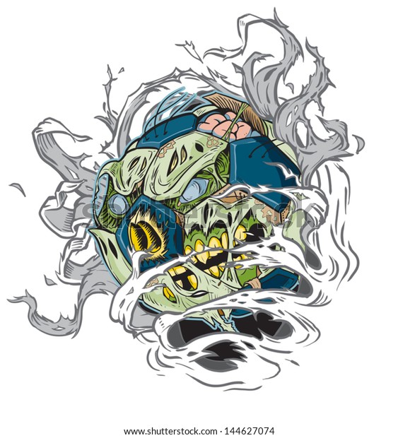 Vector Cartoon Clip Art Illustration Zombie: Stock-Vektorgrafik ...