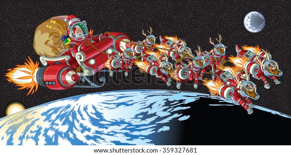 Vector Cartoon Clip Art Illustration Santa Stock Vector (Royalty Free ...