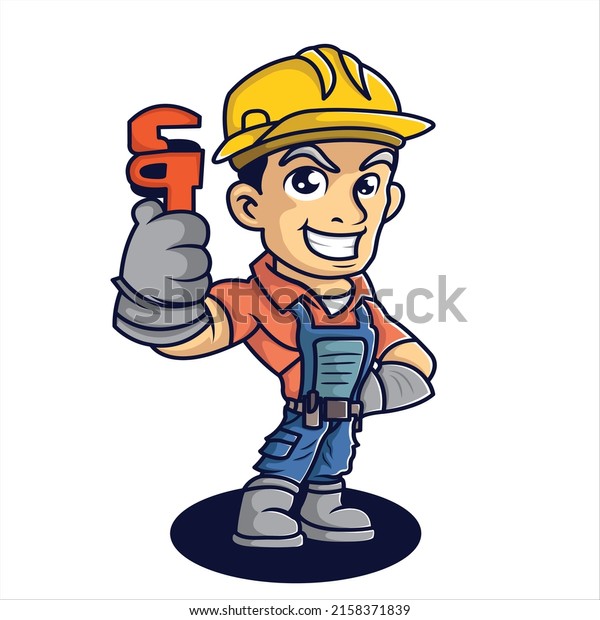 Vector Cartoon Clip Art Worker Illustration: เวกเตอร์สต็อก (ปลอดค่า ...