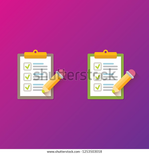 Vector Cartoon Clipboard Icons Set Green Stock Vector (Royalty Free ...
