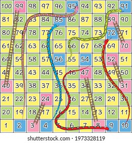 Vector Cartoon Colourful Snake Chess Stock Vector (Royalty Free ...