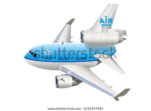 Vector Cartoon Commercial Airplane Available Eps10: เวกเตอร์สต็อก (ปลอด ...