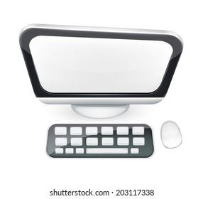 Vector Cartoon Computer Top View Stock Vector (Royalty Free) 203117338 ...