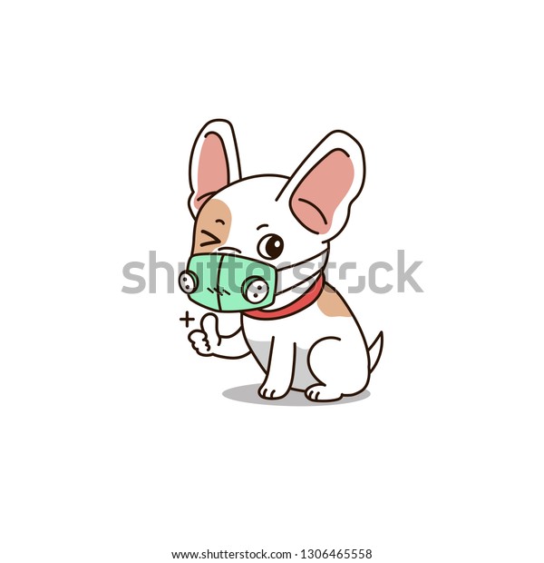 Vector Cartoon Cute Dog Wearing Respirator Stock Vector (Royalty Free ...