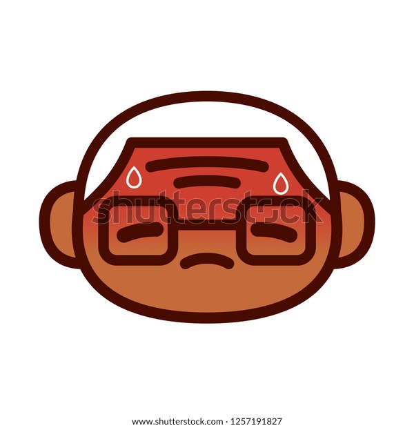 Vector Cartoon Cute Emoji Character Head Stock Vector (Royalty Free ...