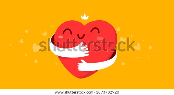 Vector Cartoon Cute Happy Heart Character Stock Vector (Royalty Free ...