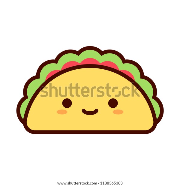 Vector Cartoon Cute Happy Taco Icon Stock Vector (Royalty Free) 1188365383