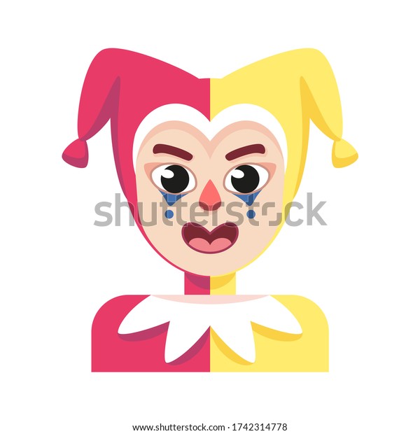 Vector Cartoon Cute Harlequin Character Icon Stock Vector (Royalty Free ...