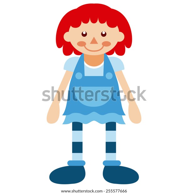 Vector Cartoon Cute Redhead Rag Doll: vector de stock (libre de ...