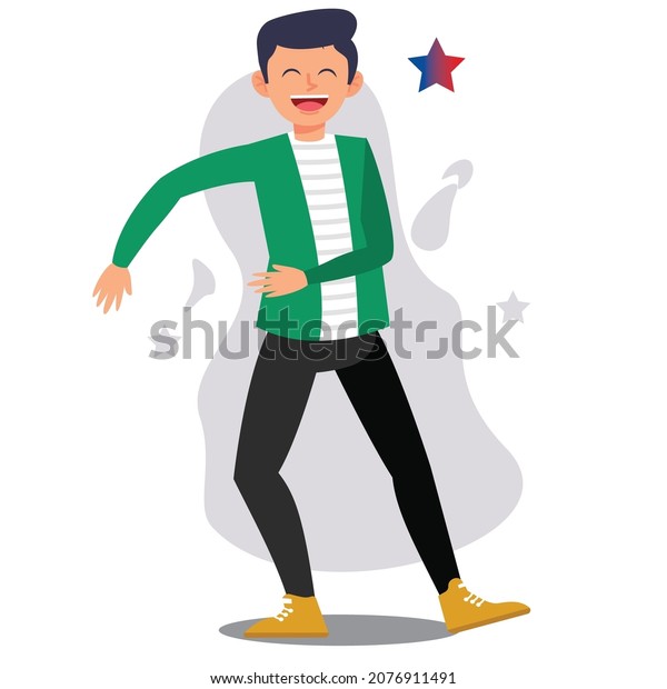 Vector Cartoon Dance Green Shirt Stock Vector (Royalty Free) 2076911491 ...