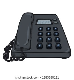 Vector Cartoon Dark Grey Office Telephone Stock Vector (Royalty Free ...
