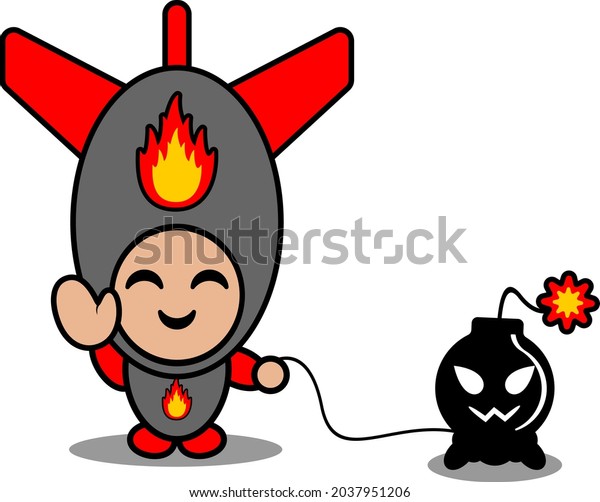 Vector Cartoon Doodle Cute Character Nuclear Stock Vector (Royalty Free ...