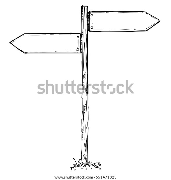 「Vector Cartoon Doodle Hand Drawn Crossroad」のベクター画像素材（ロイヤリティフリー ...